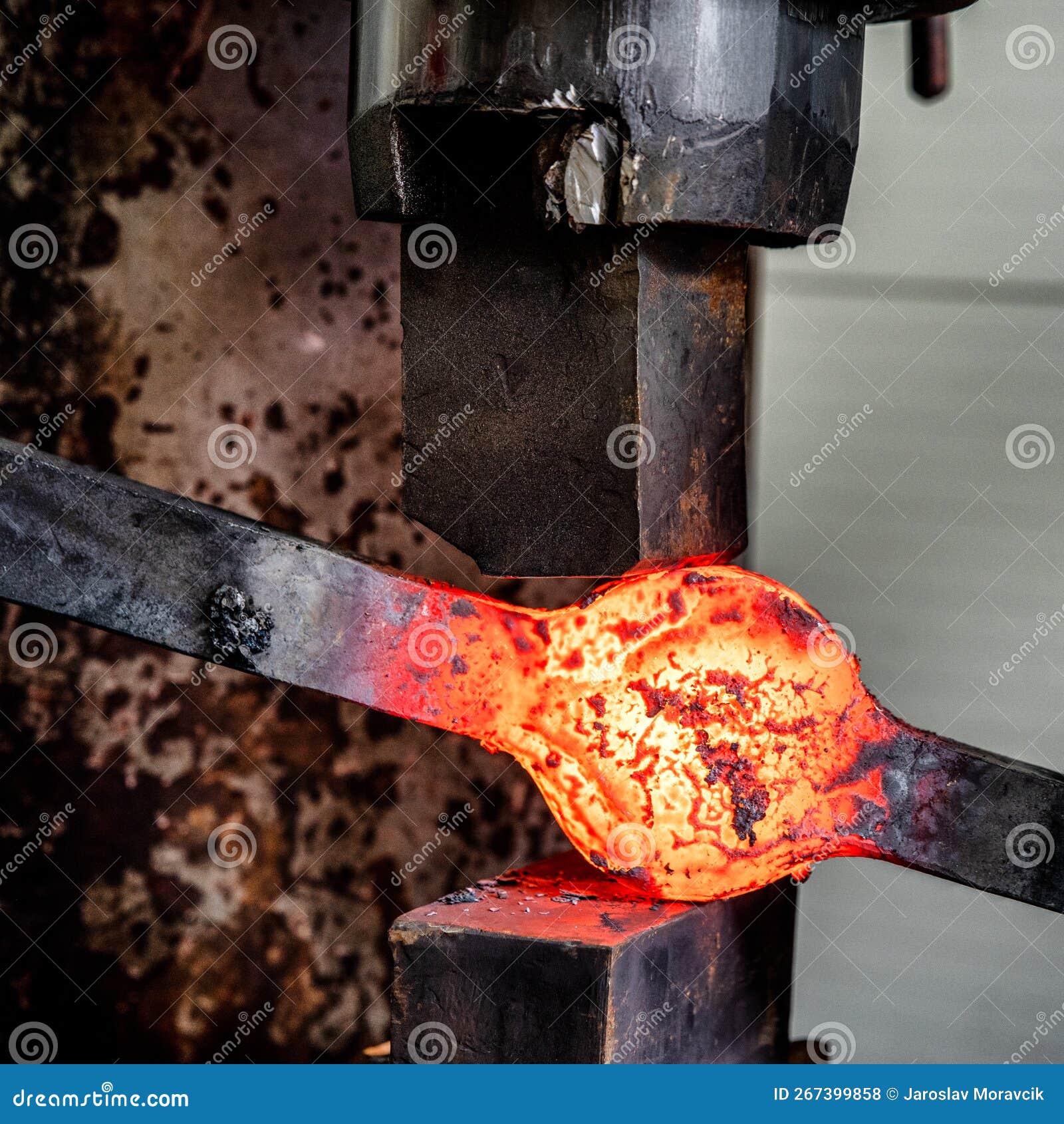 Red hot iron stock photo. Image of manufacturing, iron - 267399858
