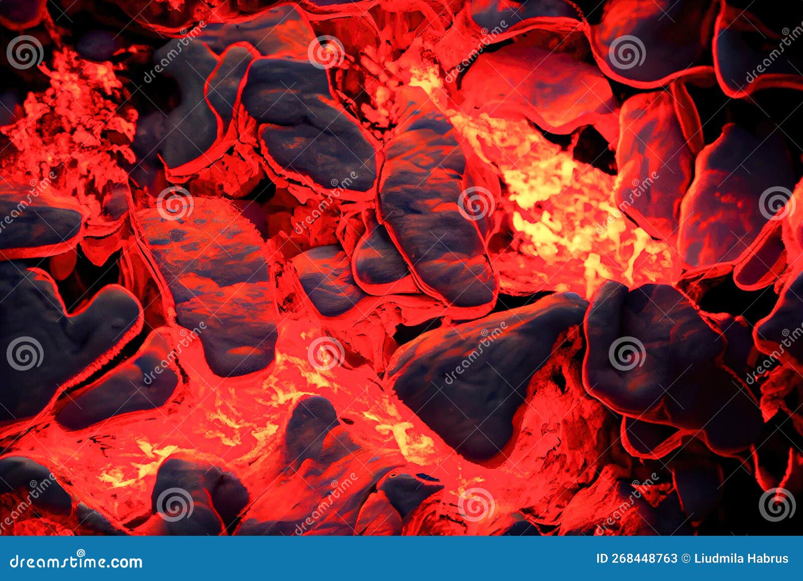 Red-hot Lava Close-up. Generative AI Stock Image - Image of flow ...
