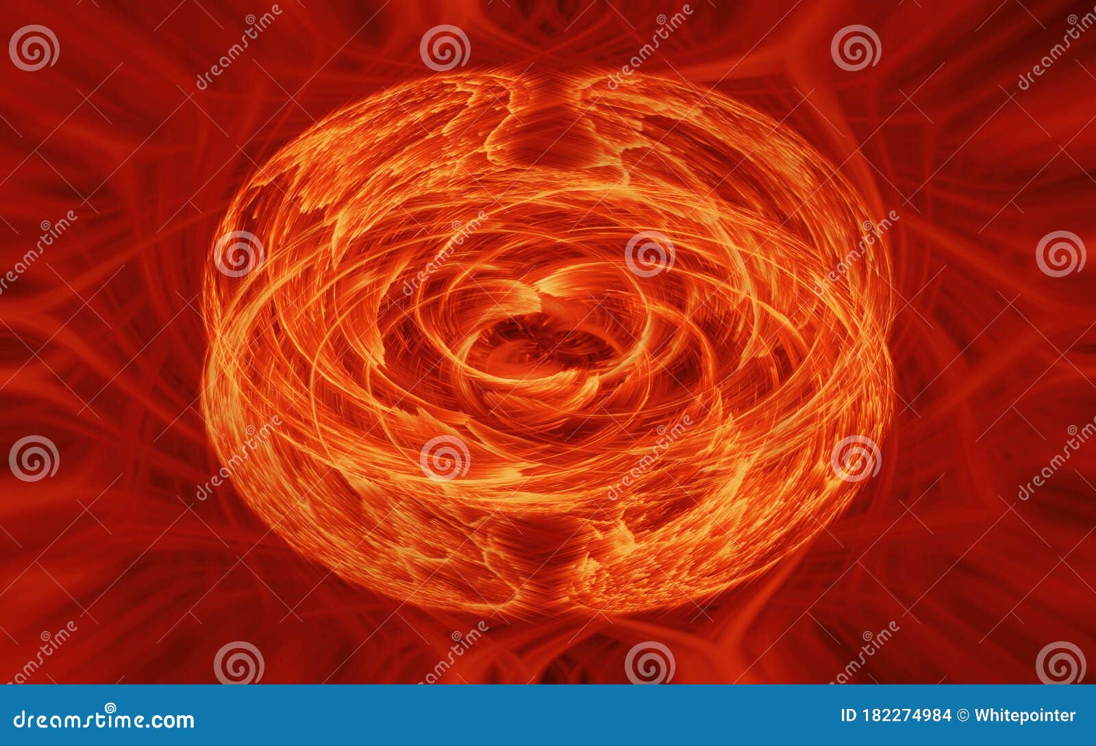 Red Hot Lava Hellfire Twirling Graphic Art Stock Illustration ...