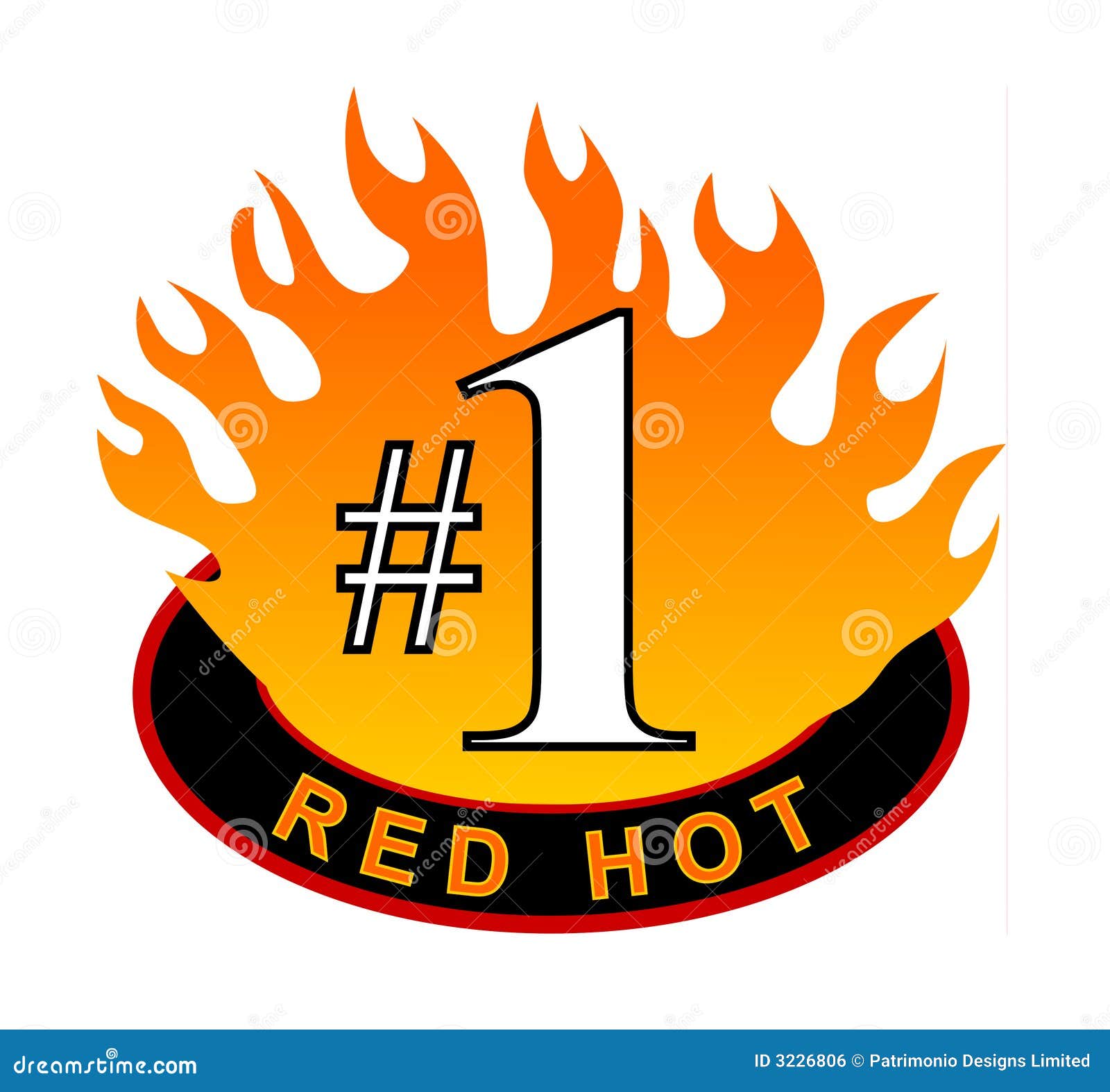 Red Hot Number One Original Stock Illustrations – 2 Red Hot Number One ...