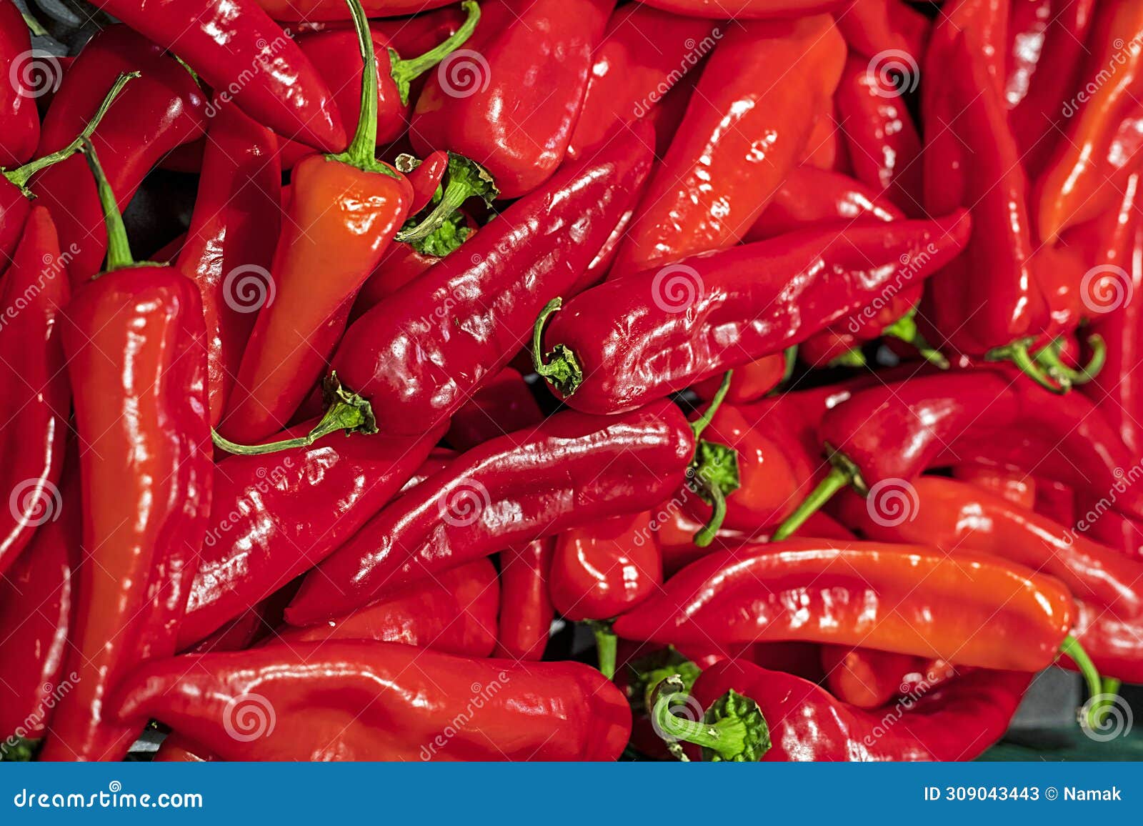 Red Hot Pepper in a Container in a Supermarket. Stock Image - Image of ...