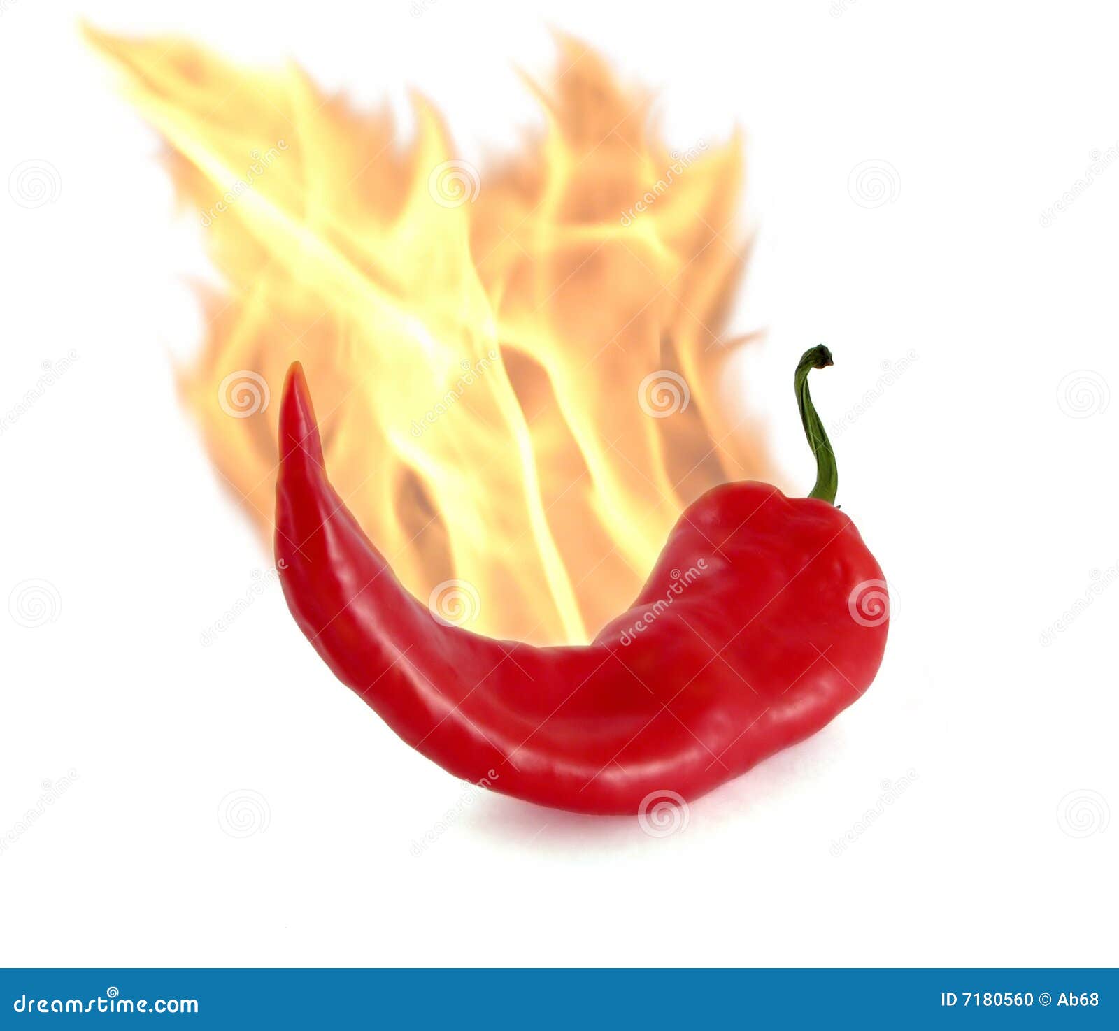 Red hot pepper and flame stock photo. Image of white, food - 7180560
