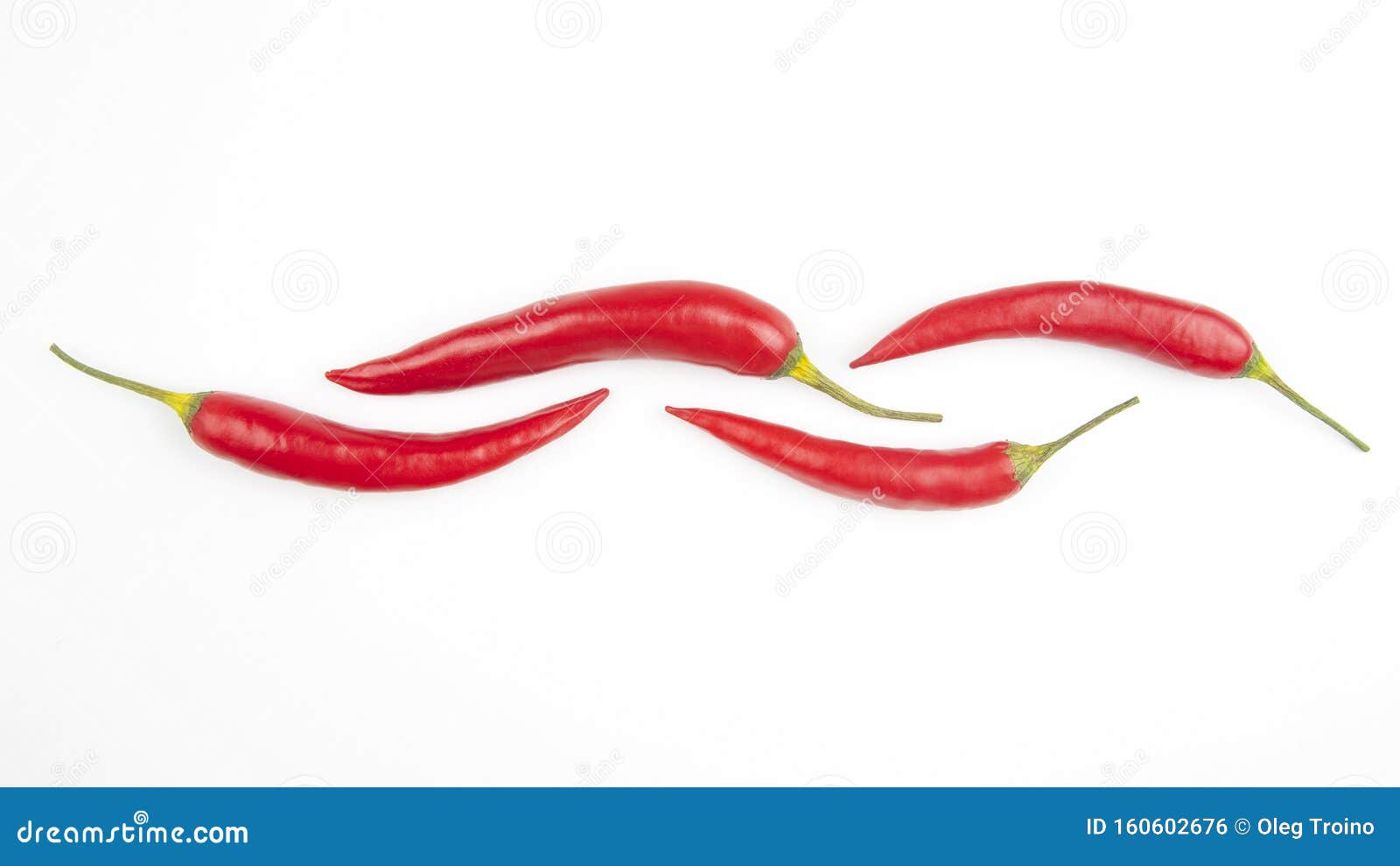 Red Hot Pepper on a White Background. Spices and Vegetative Food Stock ...