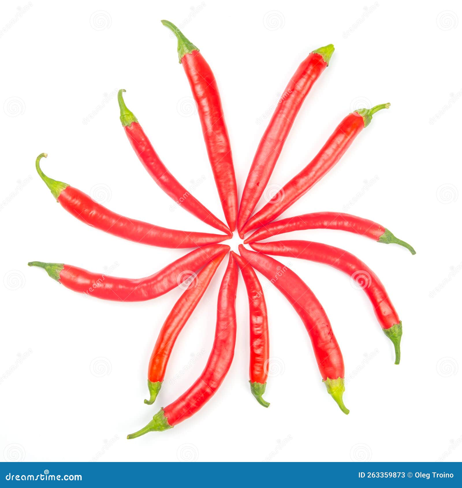 Red Hot Pepper on a White Background. Spices and Vegetative Food Stock ...