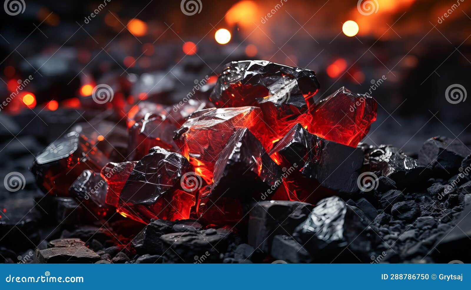 Red-hot Pieces of Coal on a Dark Background Stock Illustration ...