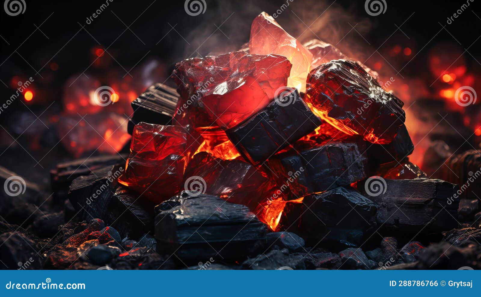 Red-hot Pieces of Coal on a Dark Background Stock Illustration ...