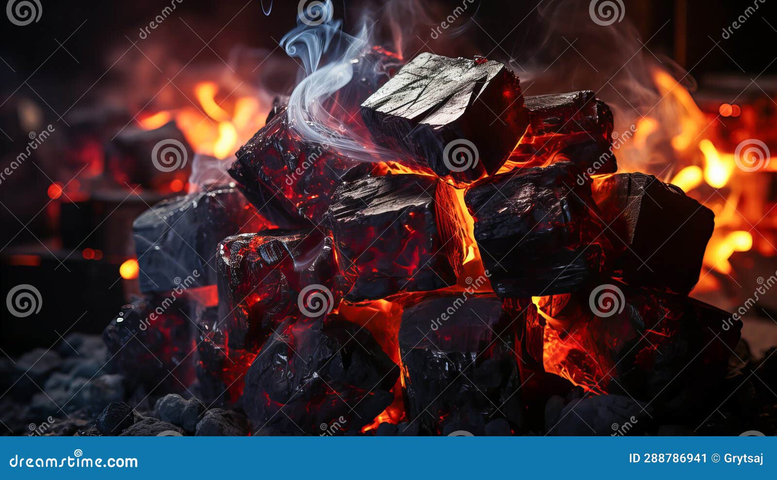 Red-hot Pieces of Coal on a Dark Background Stock Image - Image of ...
