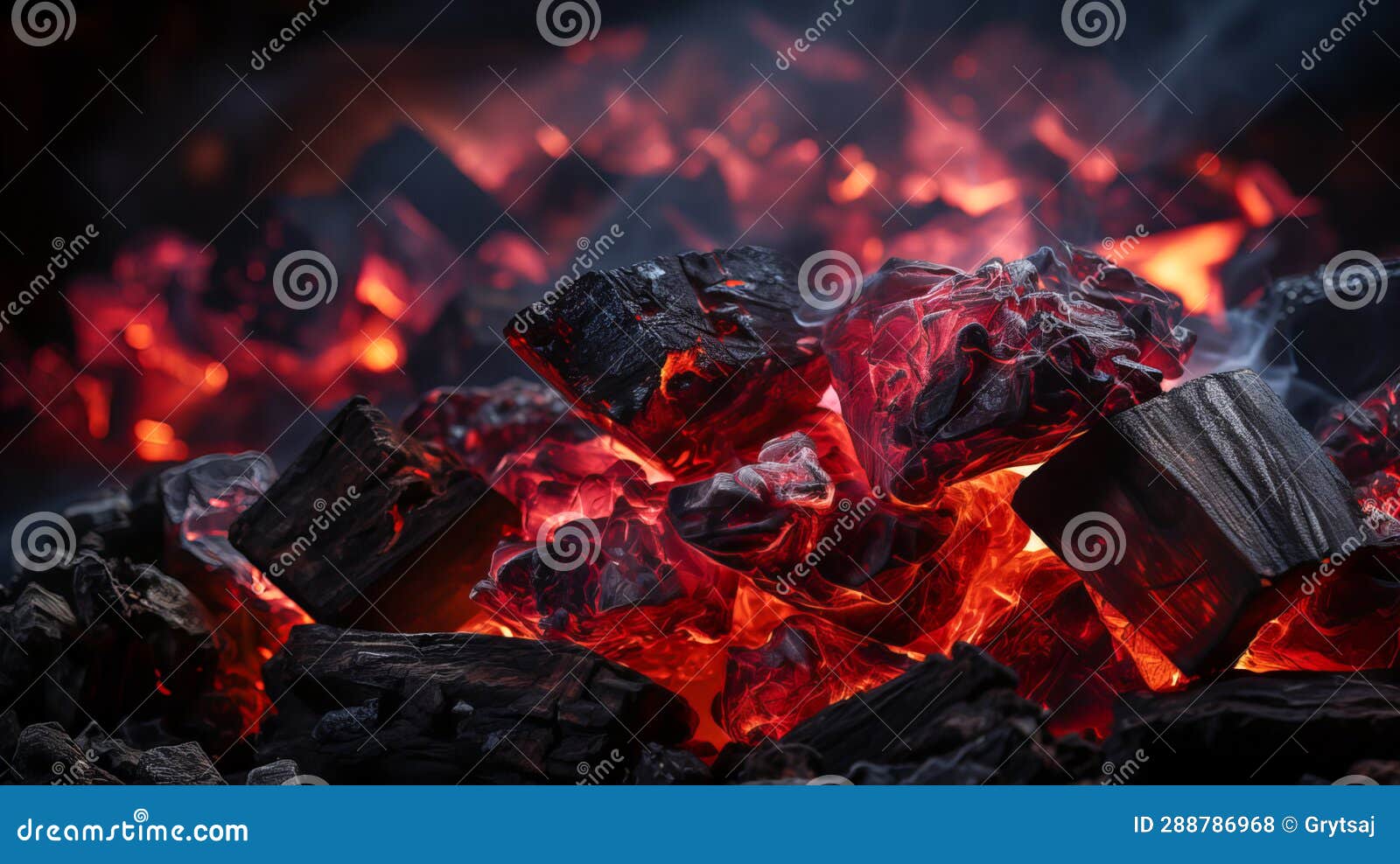 Red-hot Pieces of Coal on a Dark Background Stock Illustration ...