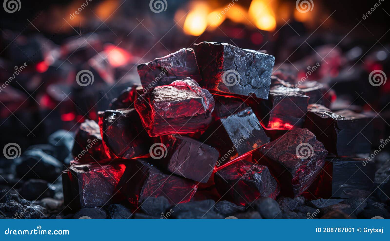 Red-hot Pieces of Coal on a Dark Background Stock Image - Image of coal ...