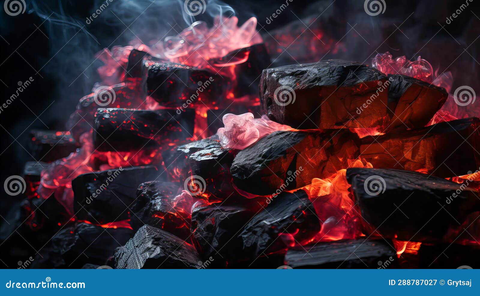 Red-hot Pieces of Coal on a Dark Background Stock Illustration ...