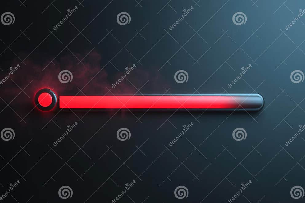 Red Hot Progress Bar, a Symbol of Intensity and Power Stock Image ...