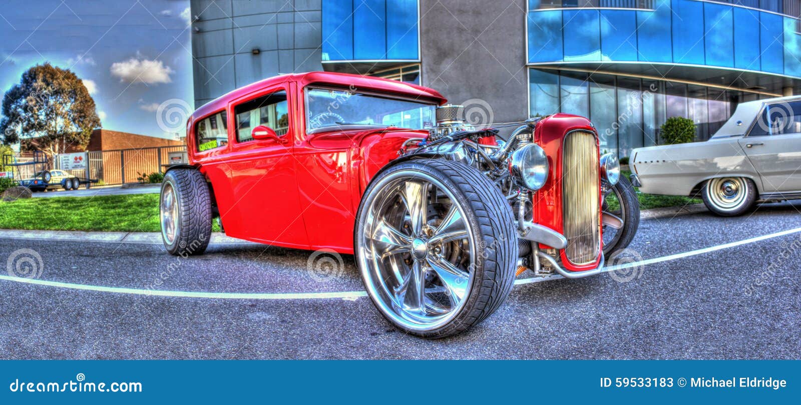 Red hot rod editorial stock photo. Image of show, orginal - 59533183