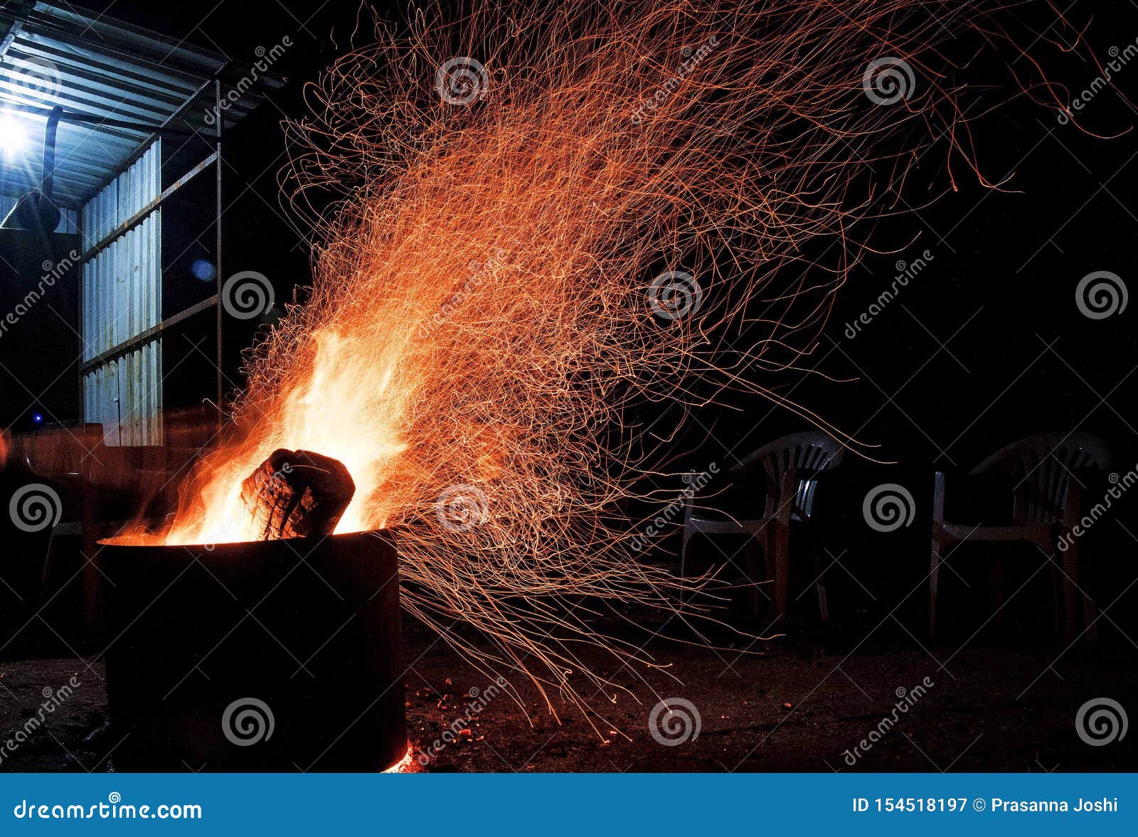 Red Hot Sparkles of a Camp Fire Stock Image - Image of nature, sparkle ...
