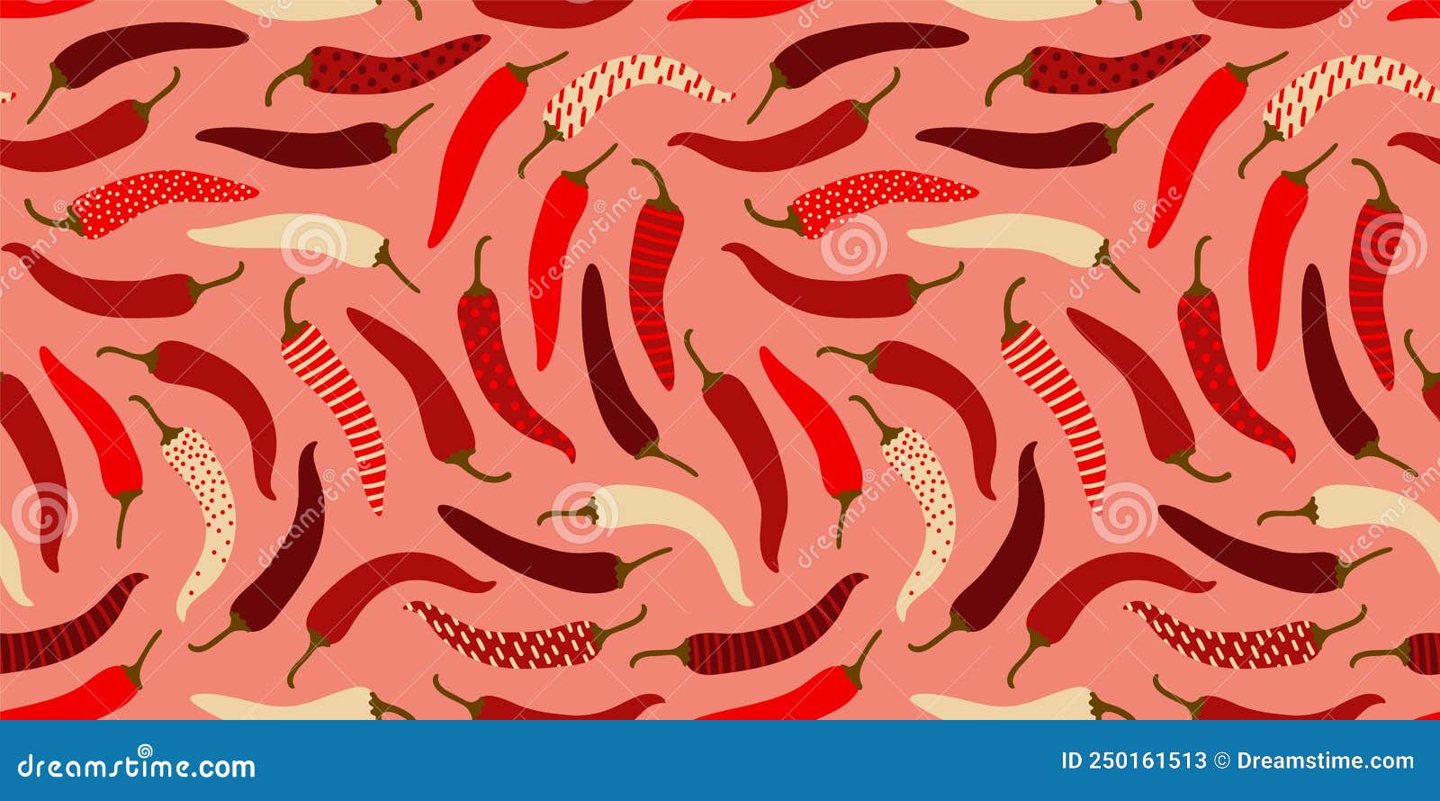 Red Hot Sweet Playful Graphic Chilli Pattern Stock Vector ...