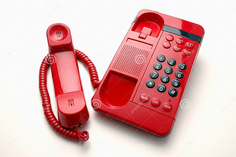 Red Hotline Phone stock photo. Image of text, tabletop - 27564398