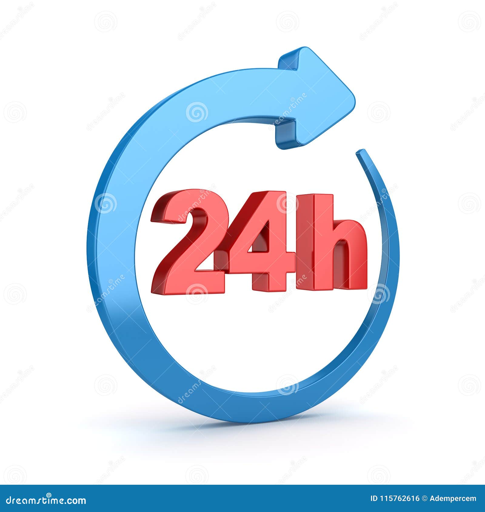 Red 24 Hours Icon stock illustration. Illustration of stopwatch - 115762616
