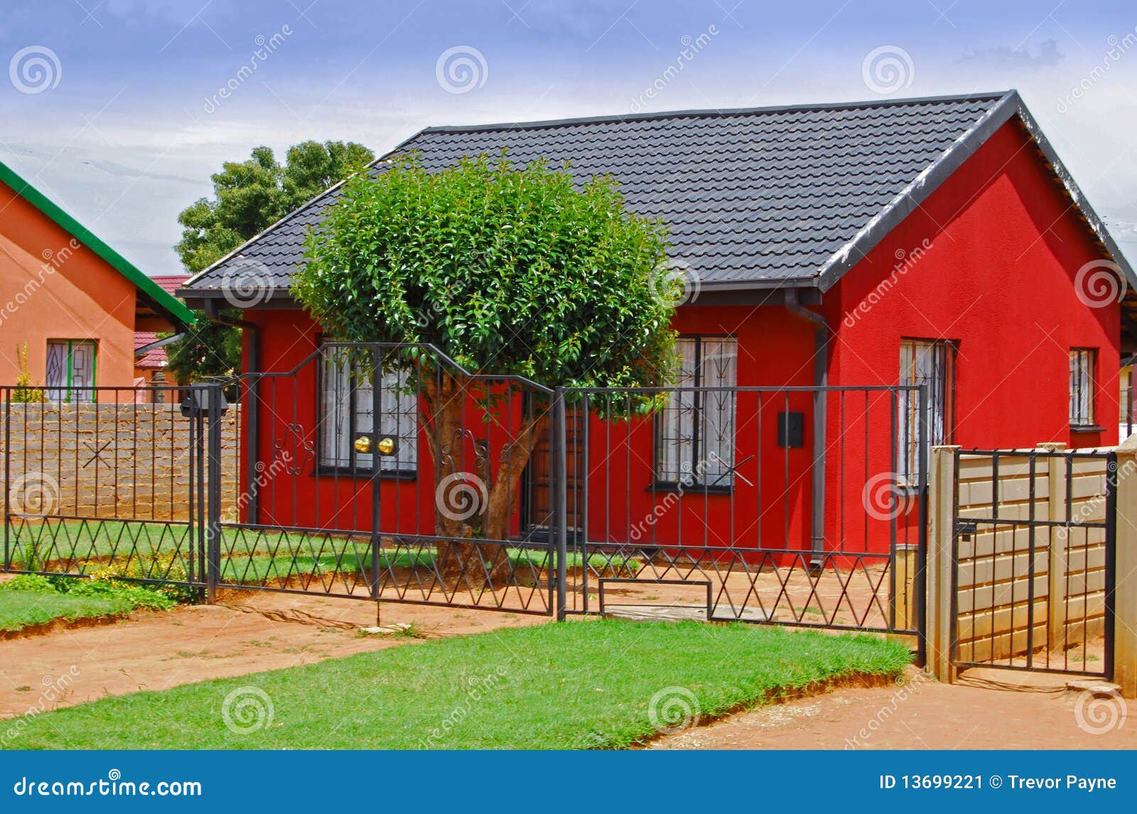 Red House stock image. Image of home, grass, colourful - 13699221