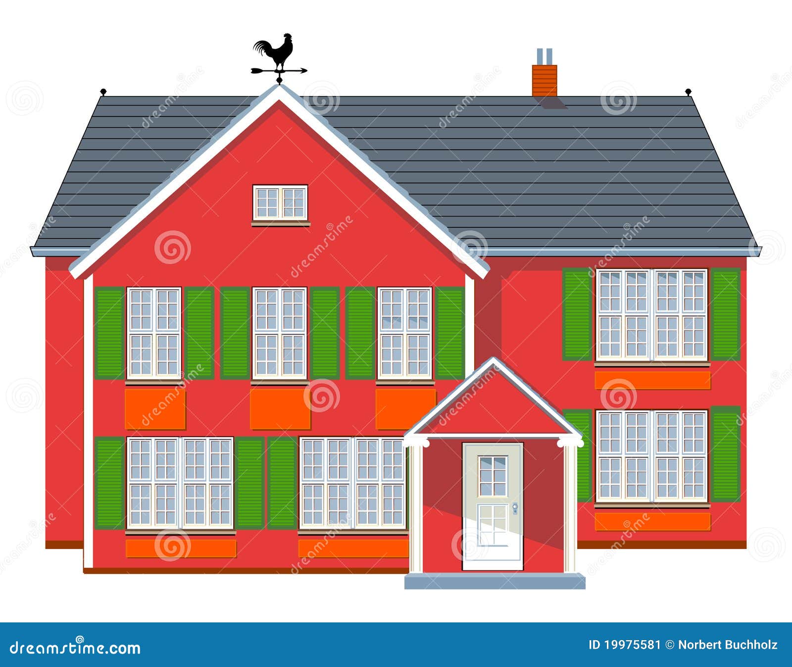 Red House stock vector. Illustration of homely, residential - 19975581