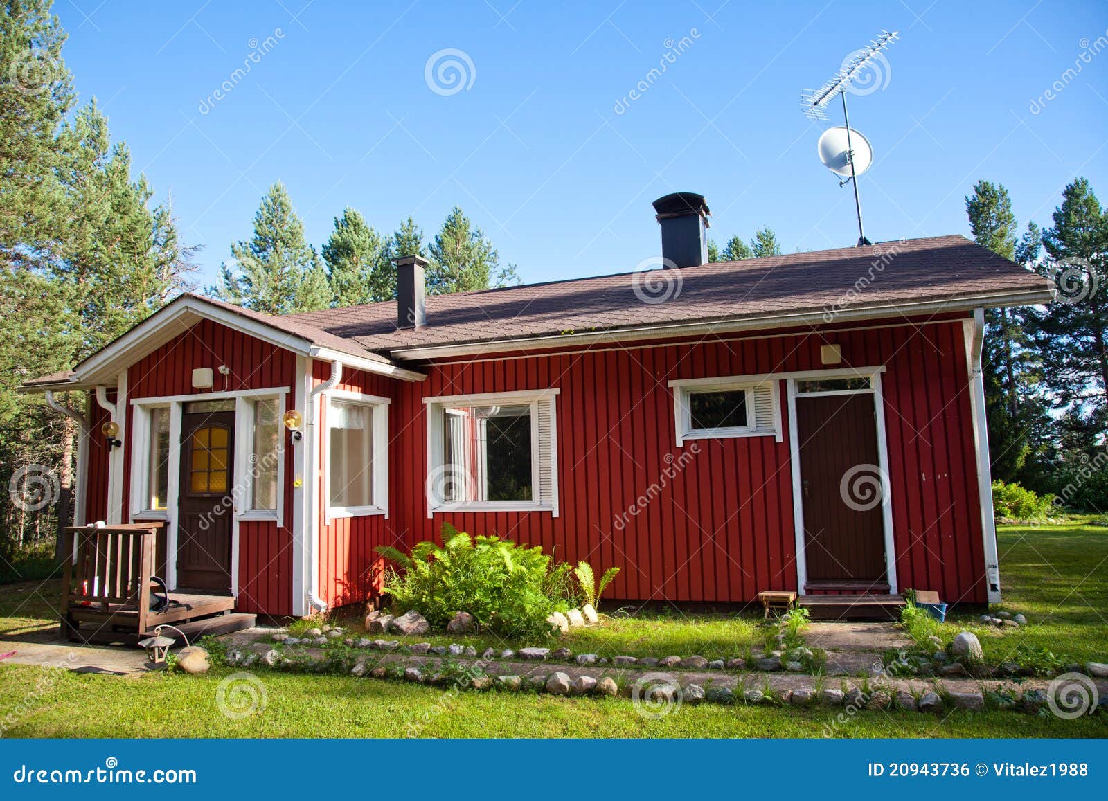 Red house stock photo. Image of residence, forest, house - 20943736