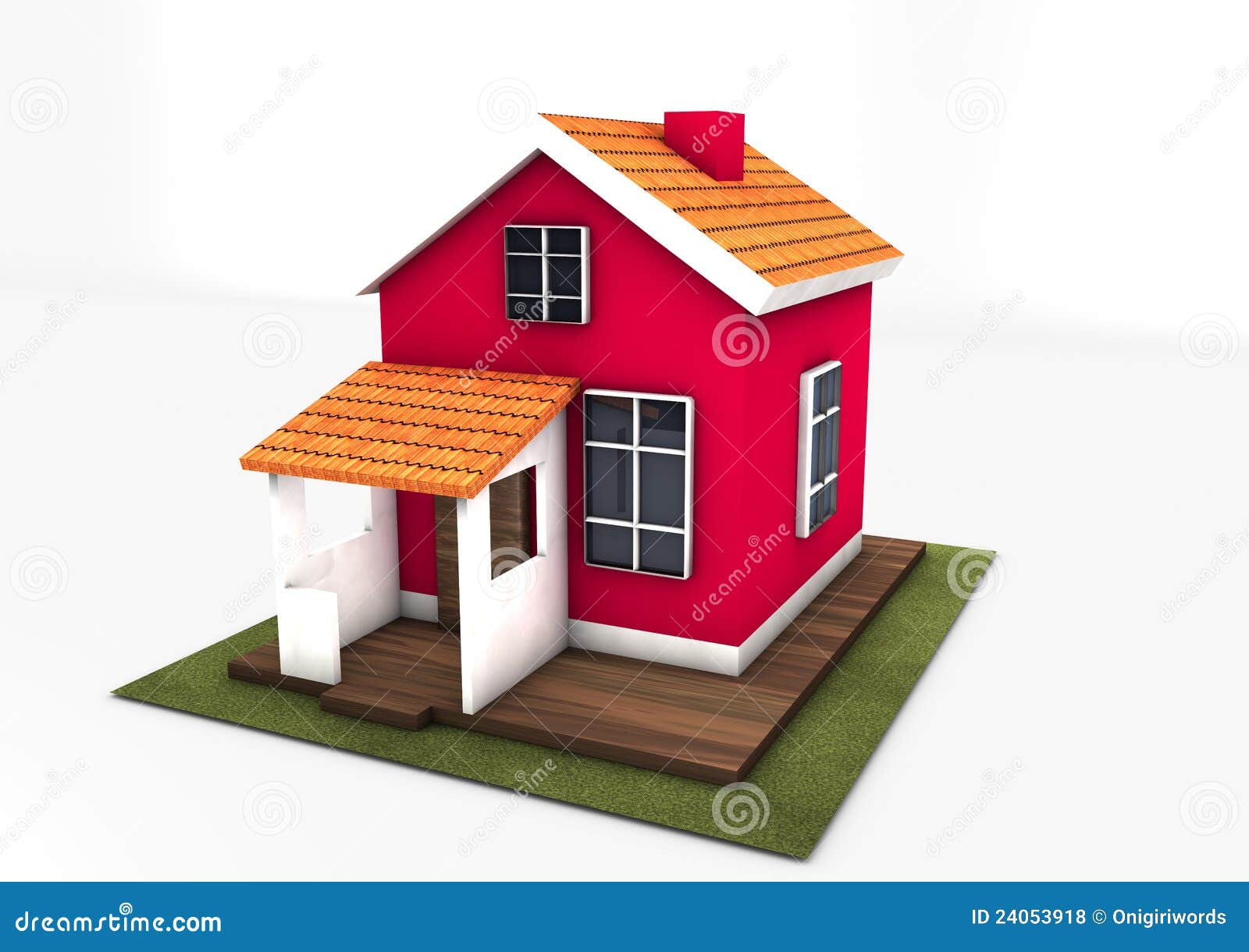 Red house stock illustration. Illustration of white, house - 24053918