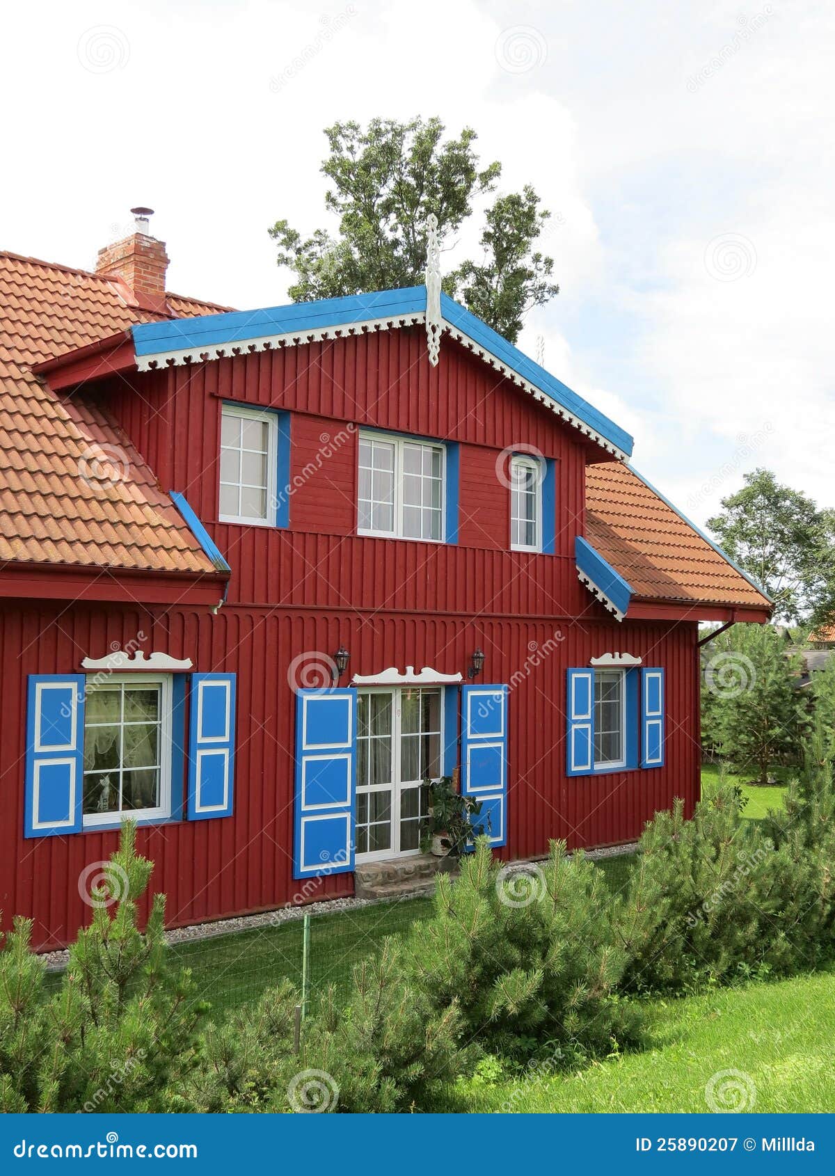 Red house stock image. Image of architecture, windows - 25890207