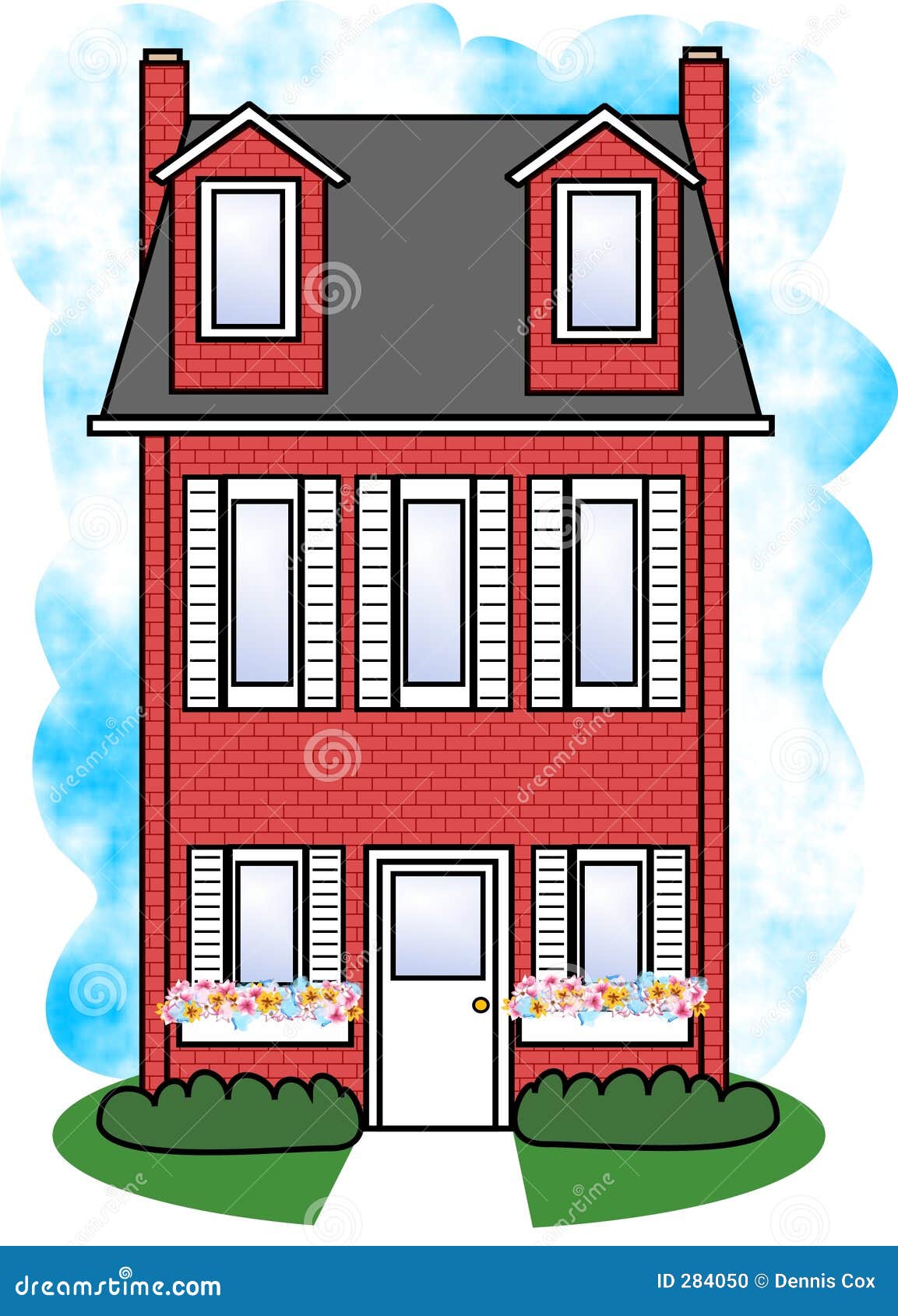 Red House stock illustration. Illustration of brick, roof - 284050