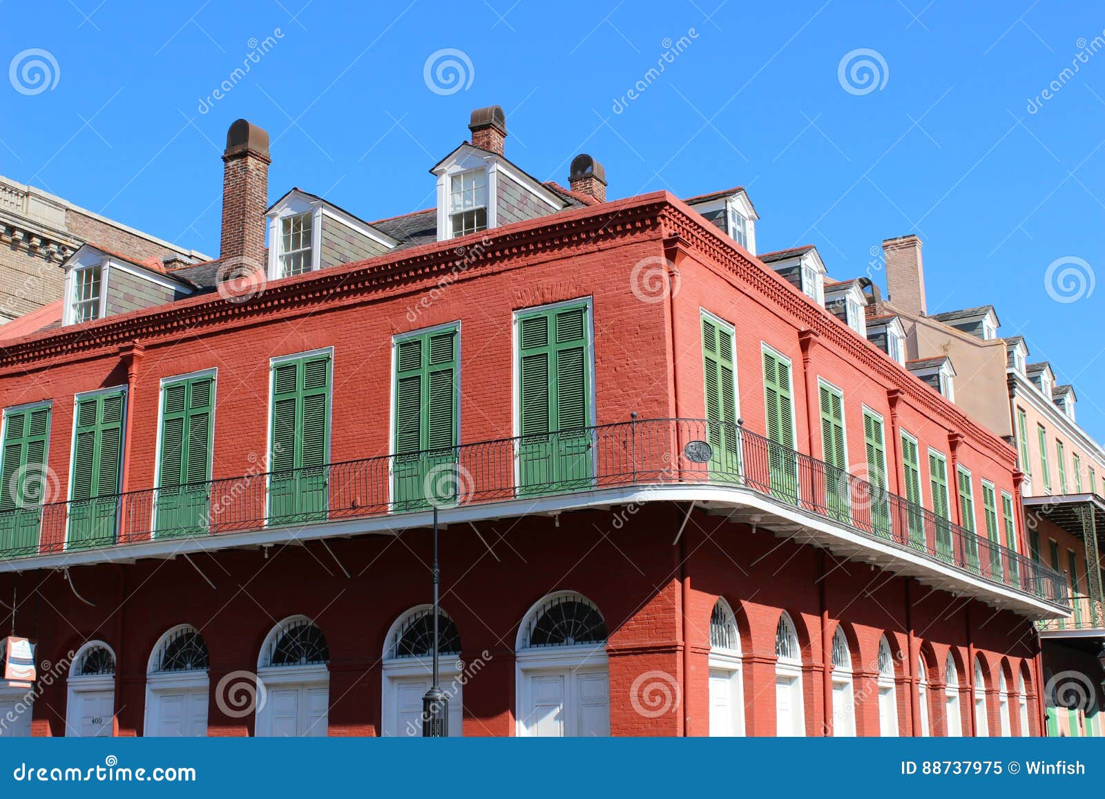 Red house stock image. Image of second, modern, balcony - 88737975