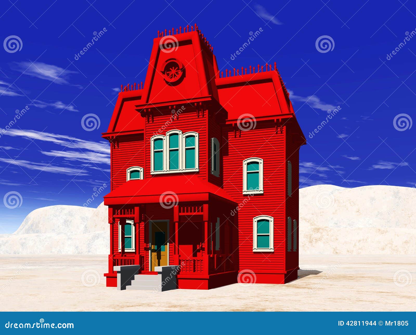 Red House stock illustration. Illustration of nostalgia - 42811944