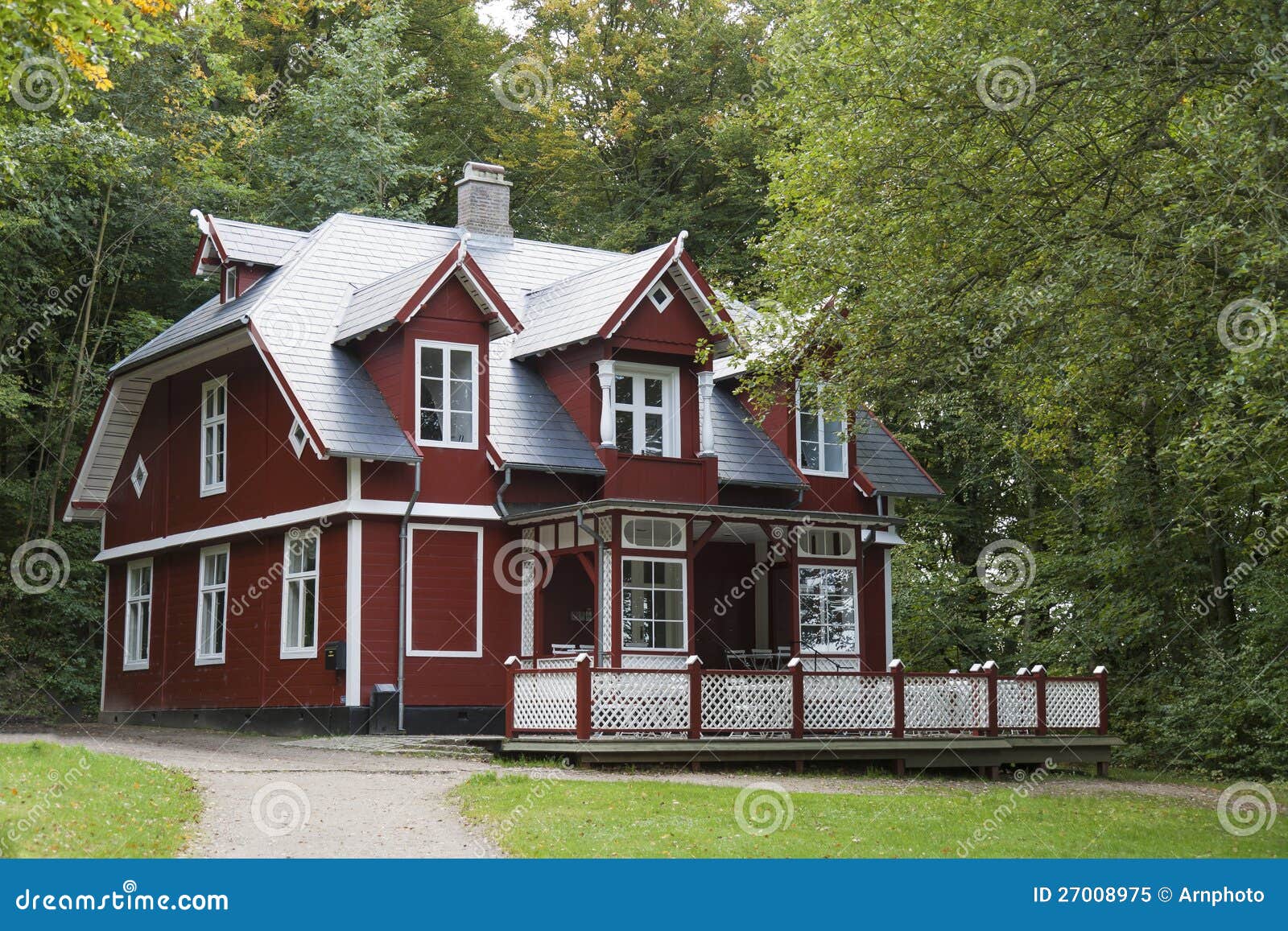 Red House in the Forest stock image. Image of forest - 27008975