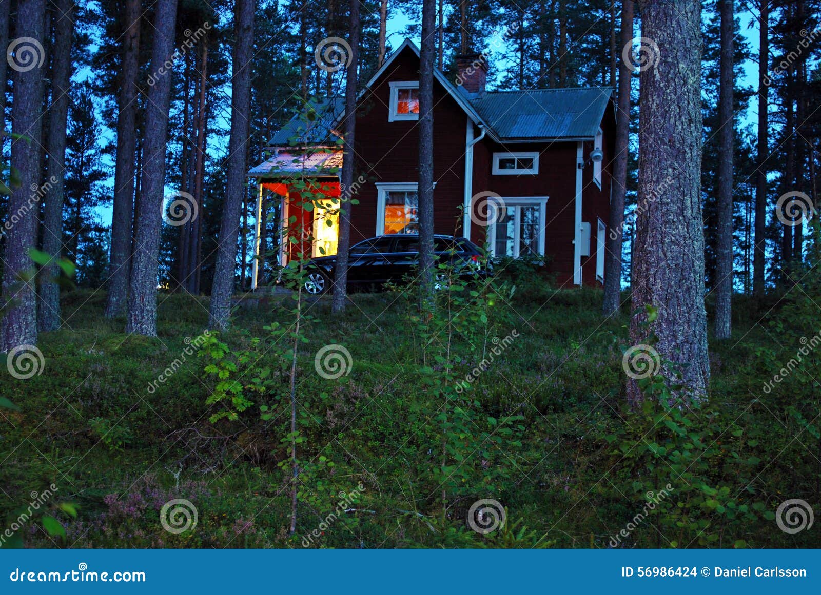 Red house stock photo. Image of night, peaceful, house - 56986424
