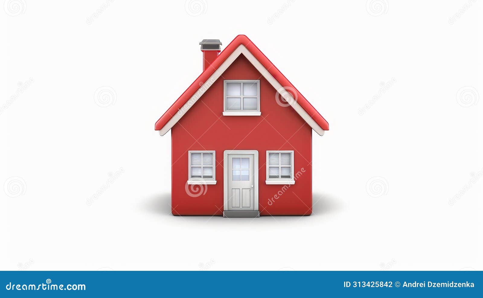 The Red House Icon is Illustrated in Modern Form on a White Background ...
