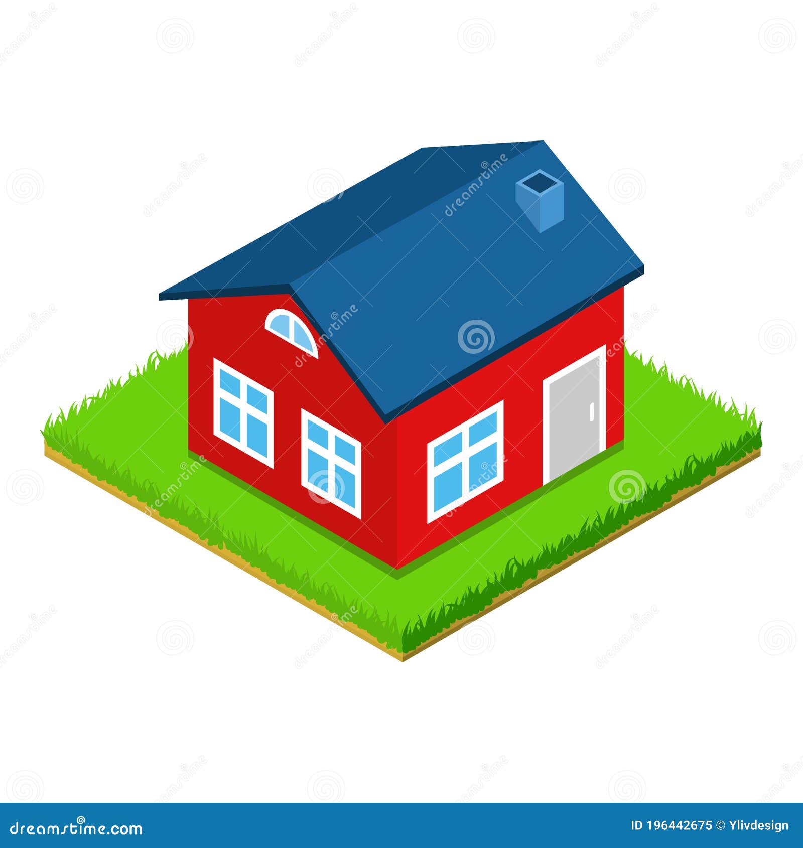 Red House Icon, Isometric Style Stock Vector - Illustration of abstract ...