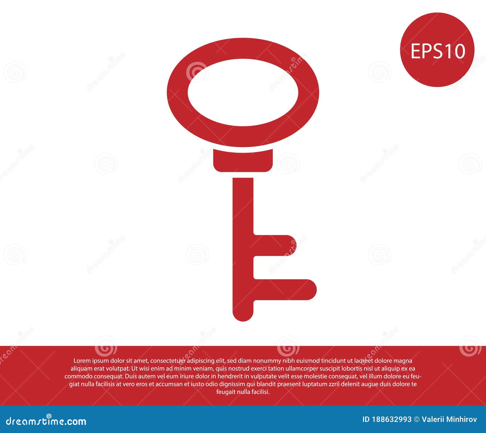 Red House Key Icon Isolated on White Background. Vector Stock Vector ...