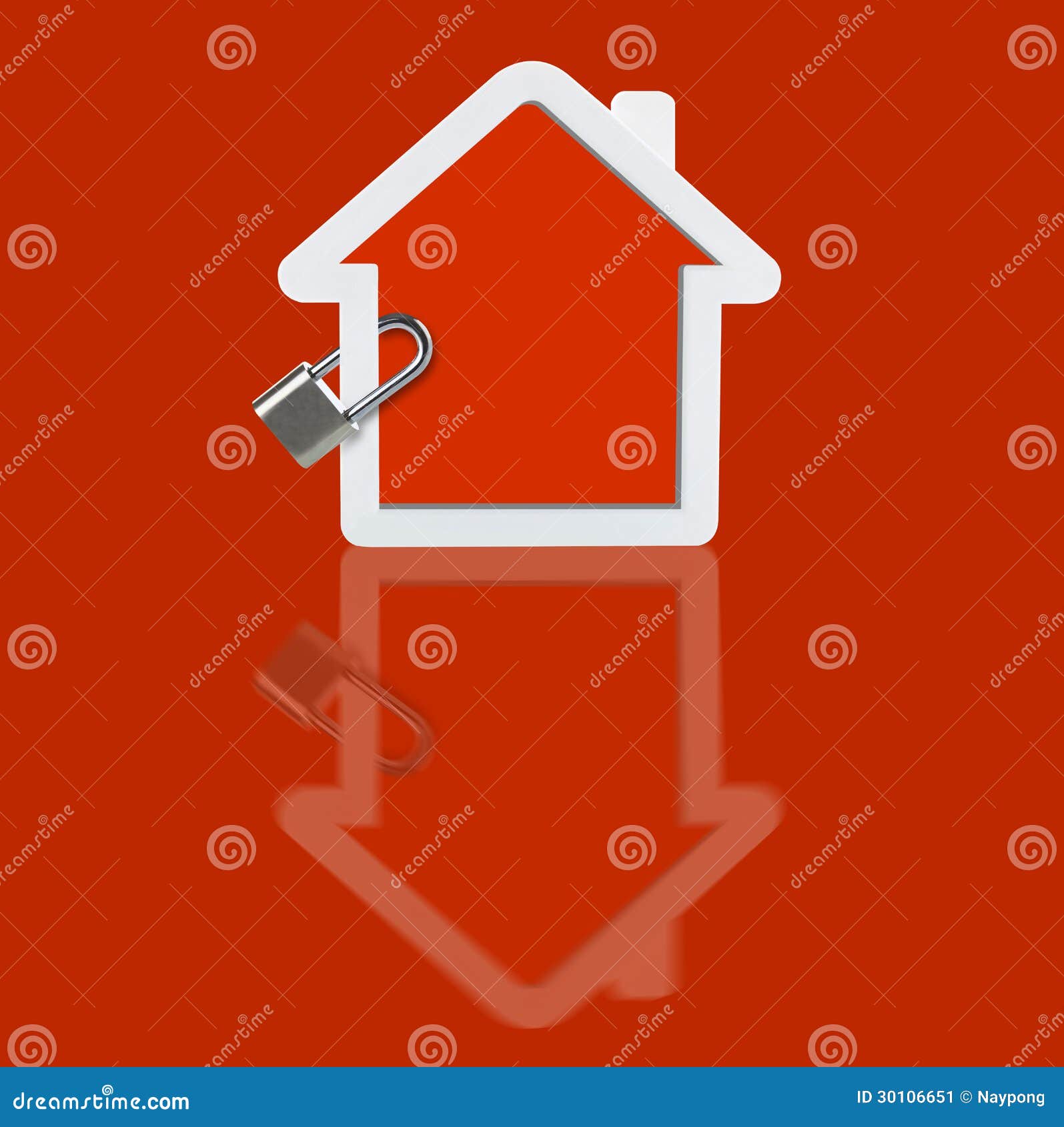 Red house Locked stock illustration. Illustration of accessibility ...