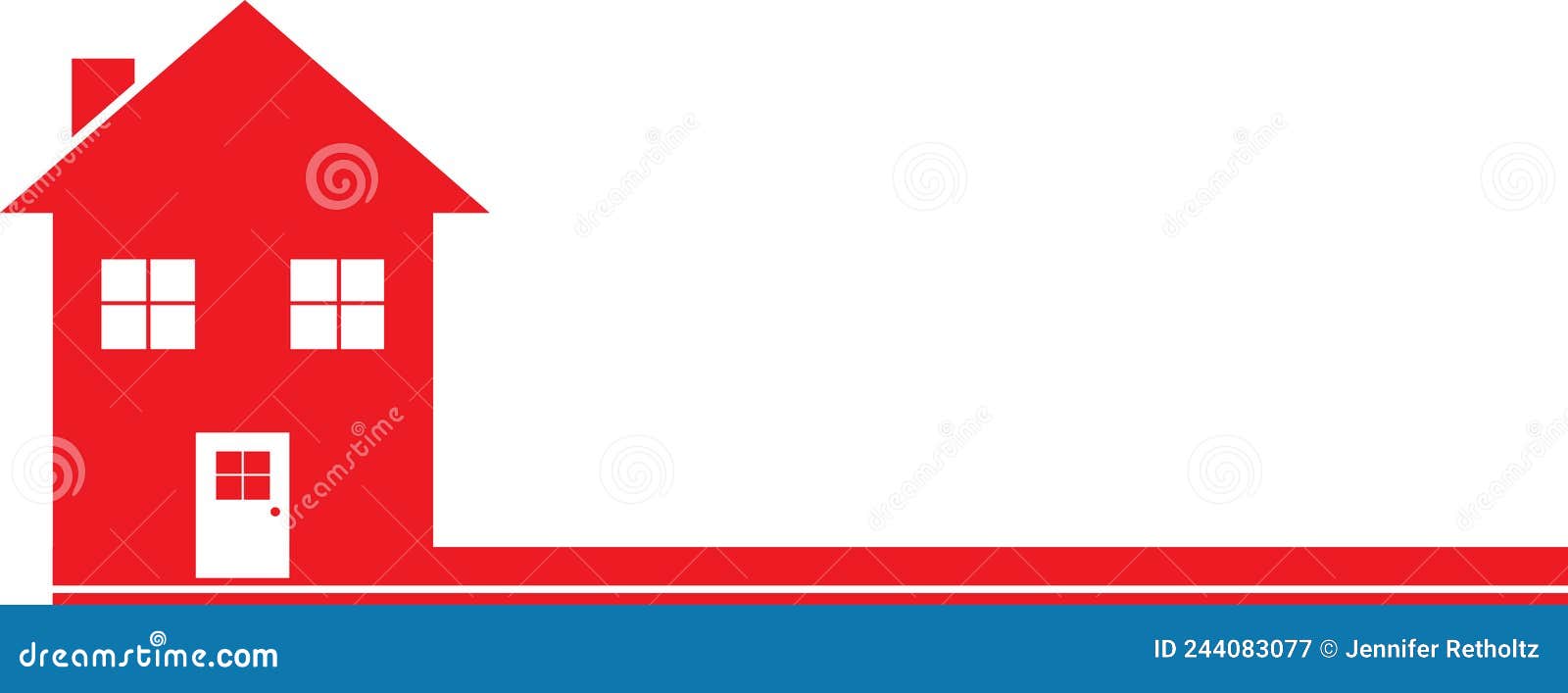 Red Real Estate House Logo Simple Design Template Stock Vector ...