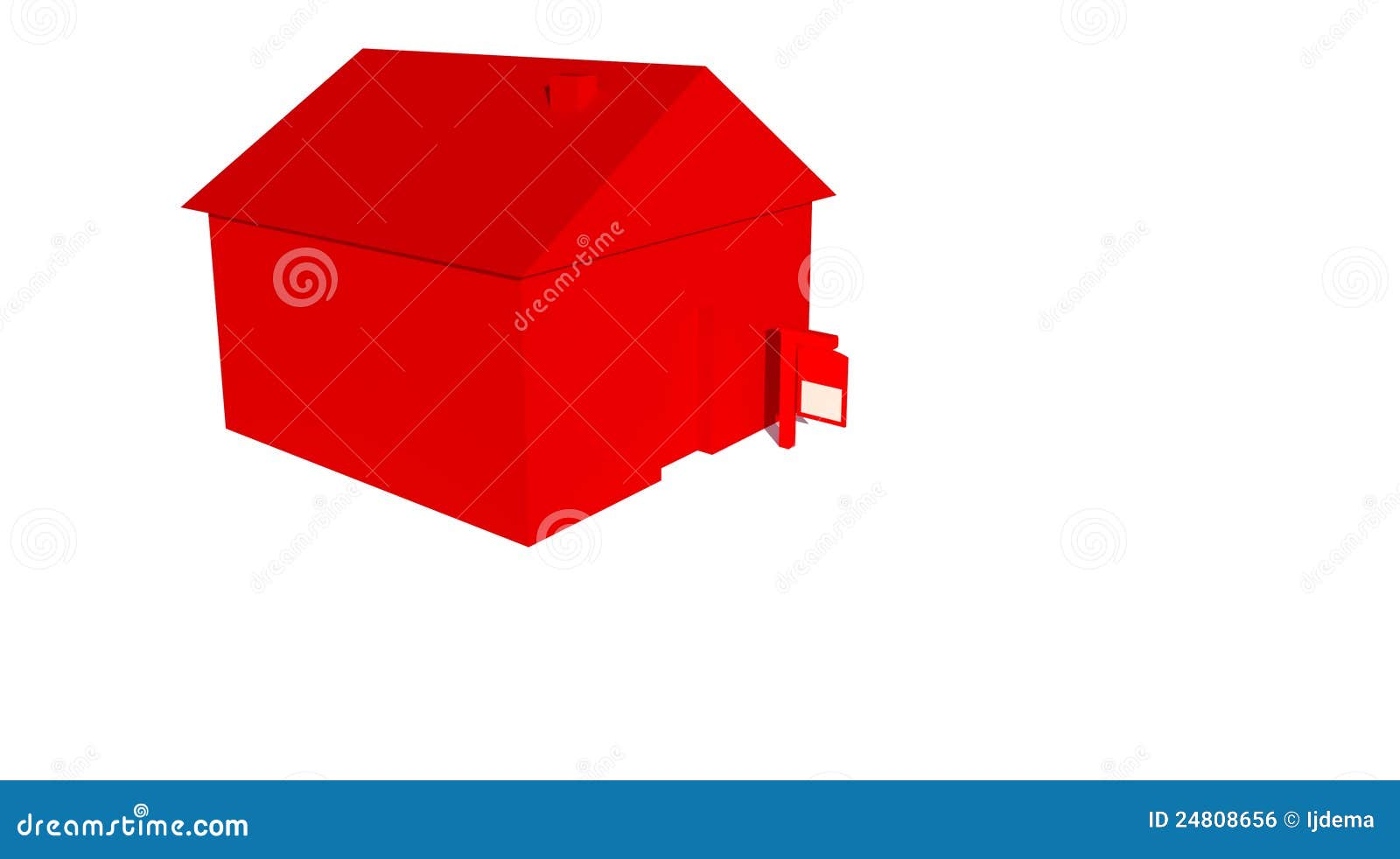 Red house with sign stock illustration. Illustration of property - 24808656