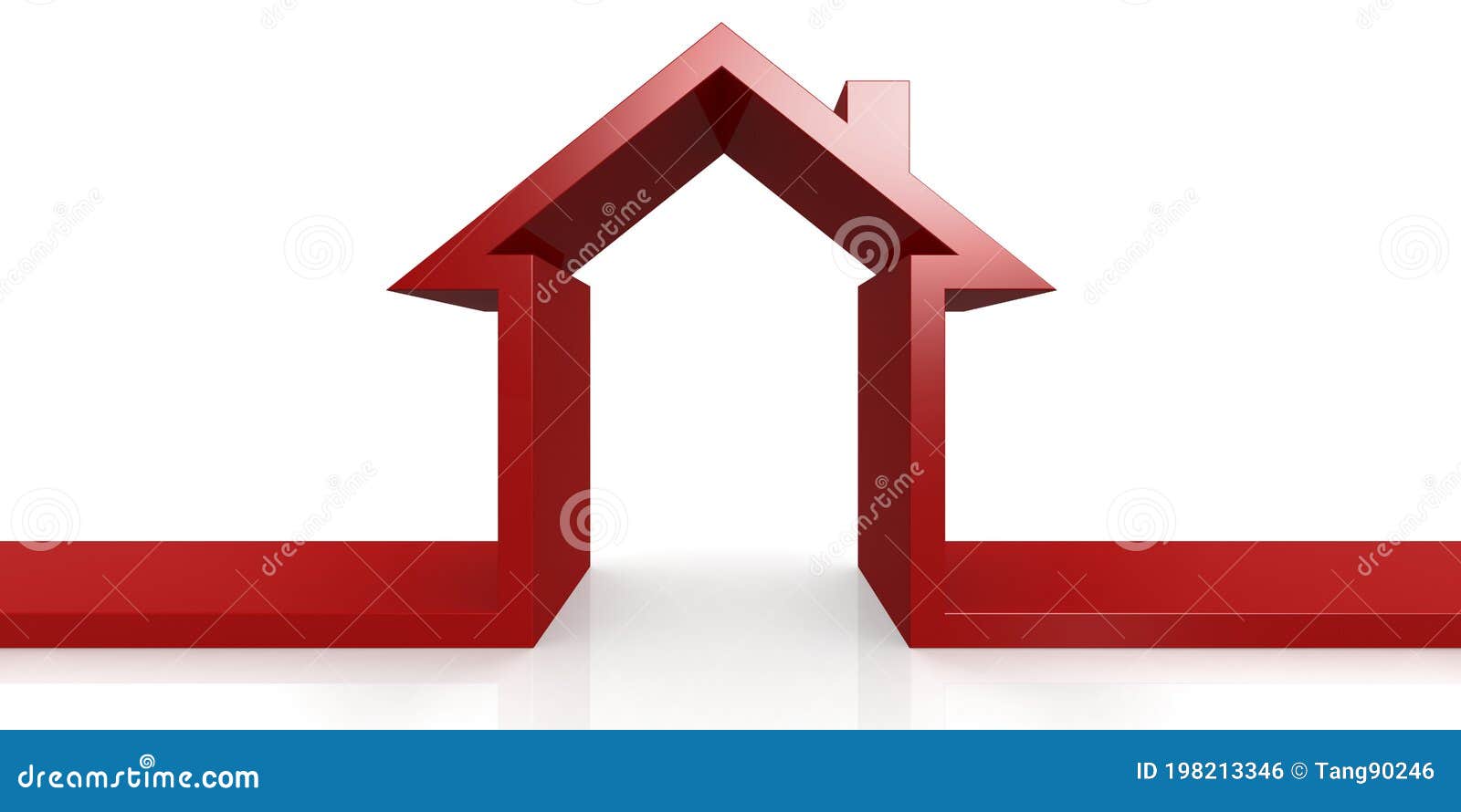 Red House Symbol Isolated on White Background Stock Illustration ...