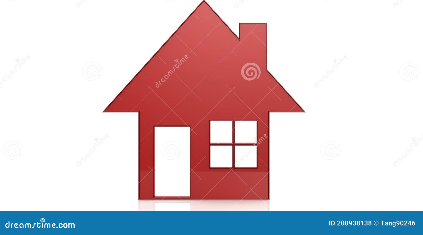 Red House Symbol Isolated on White Background Stock Illustration ...