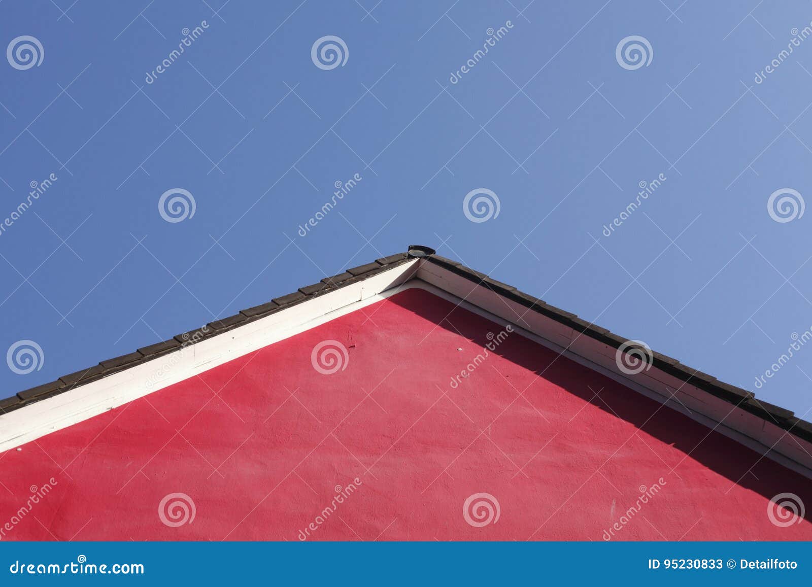 Red House Wall, Gable, Roof Stock Image - Image of brick, house: 95230833