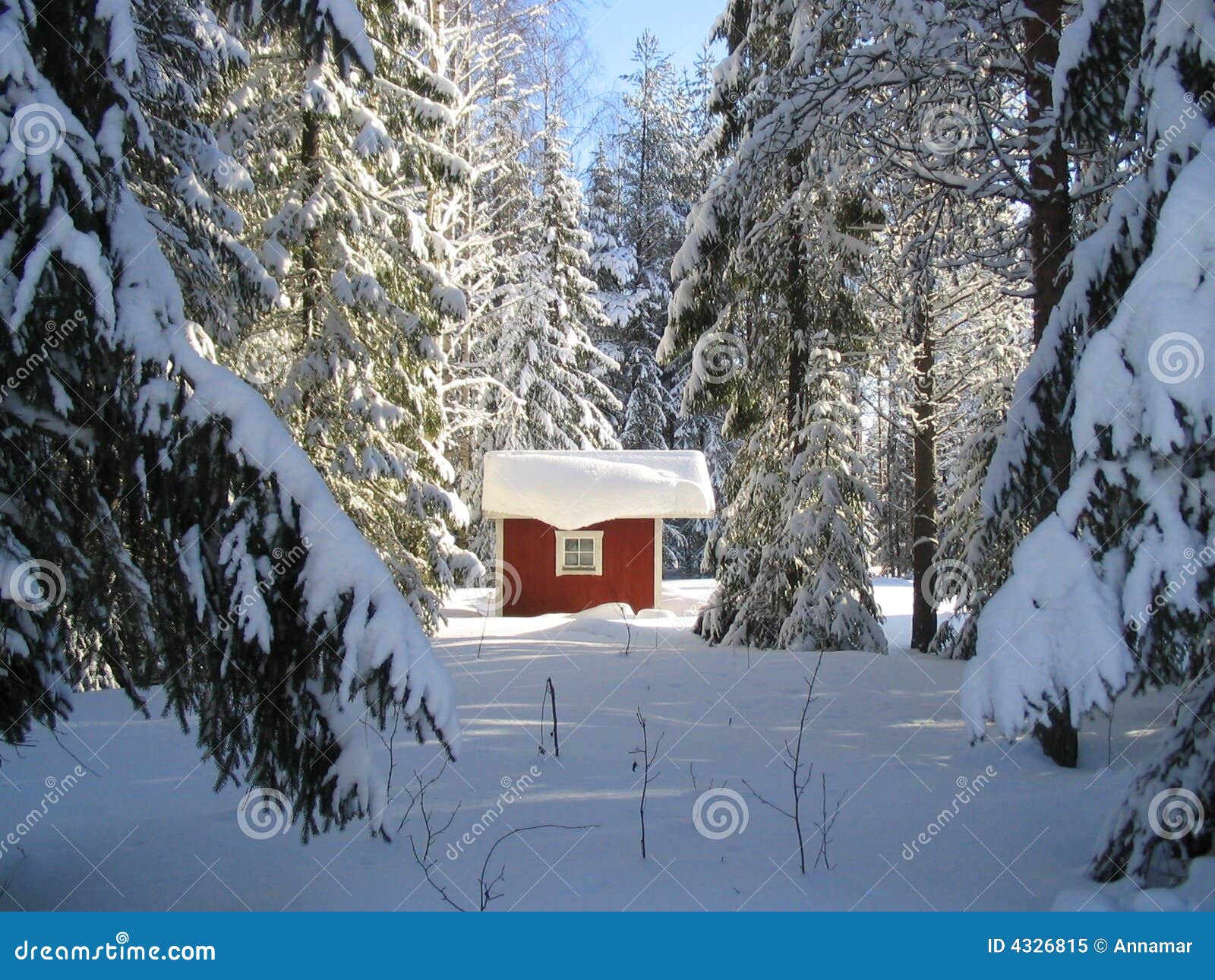 Red house in the winter stock image. Image of winter, cold - 4326815