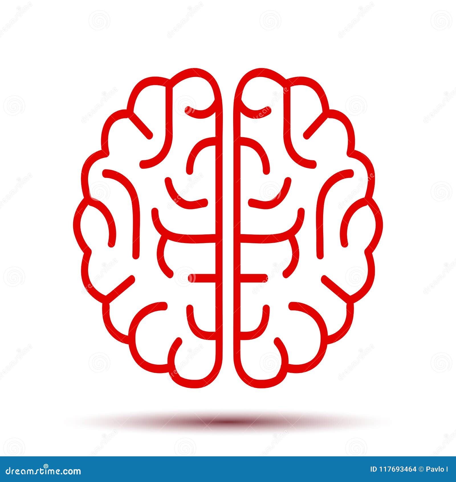 Red Human Brain Icon - Vector Stock Vector - Illustration of education ...