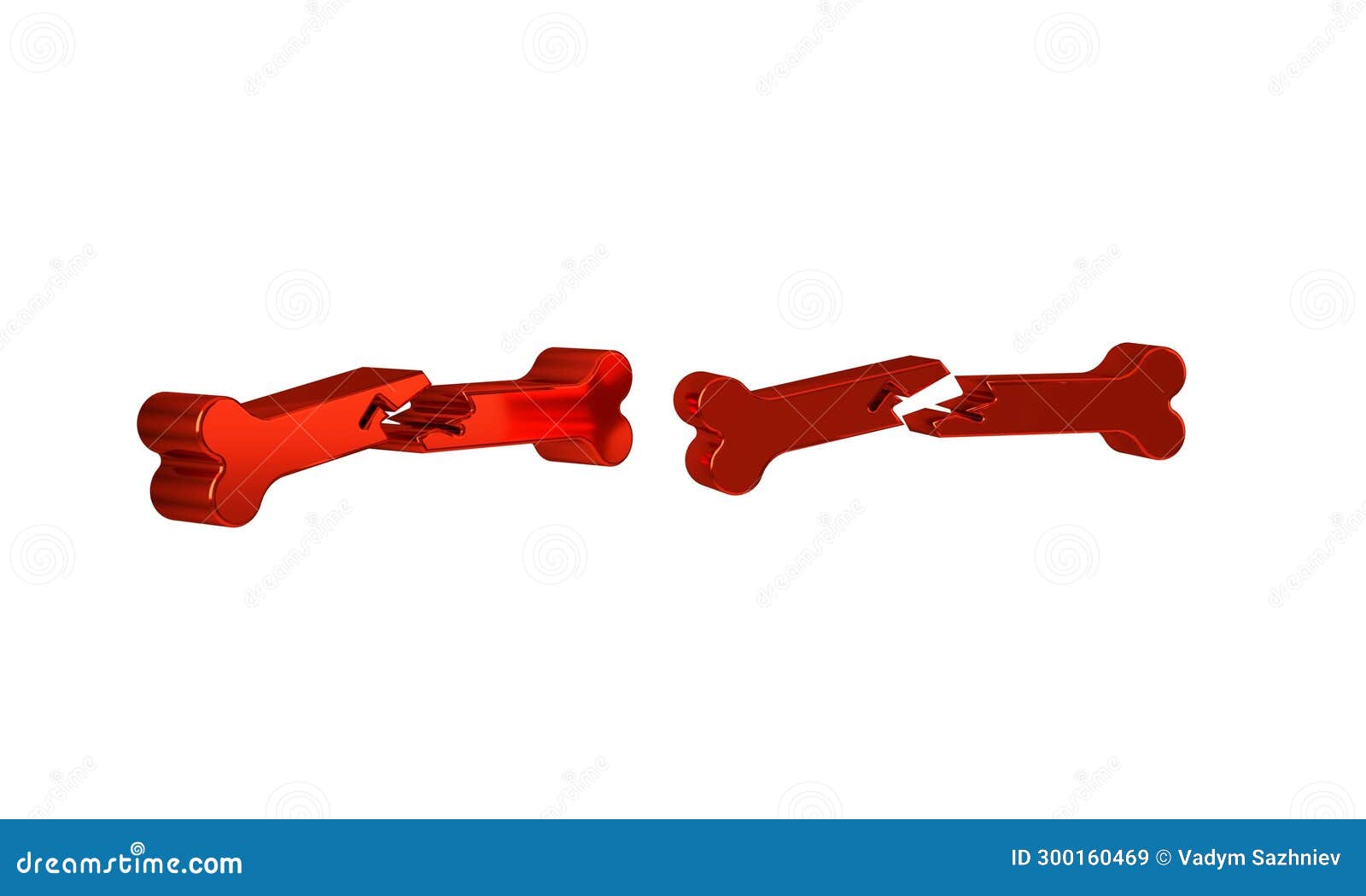 Red Human Broken Bone Icon Isolated on Transparent Background. Stock ...