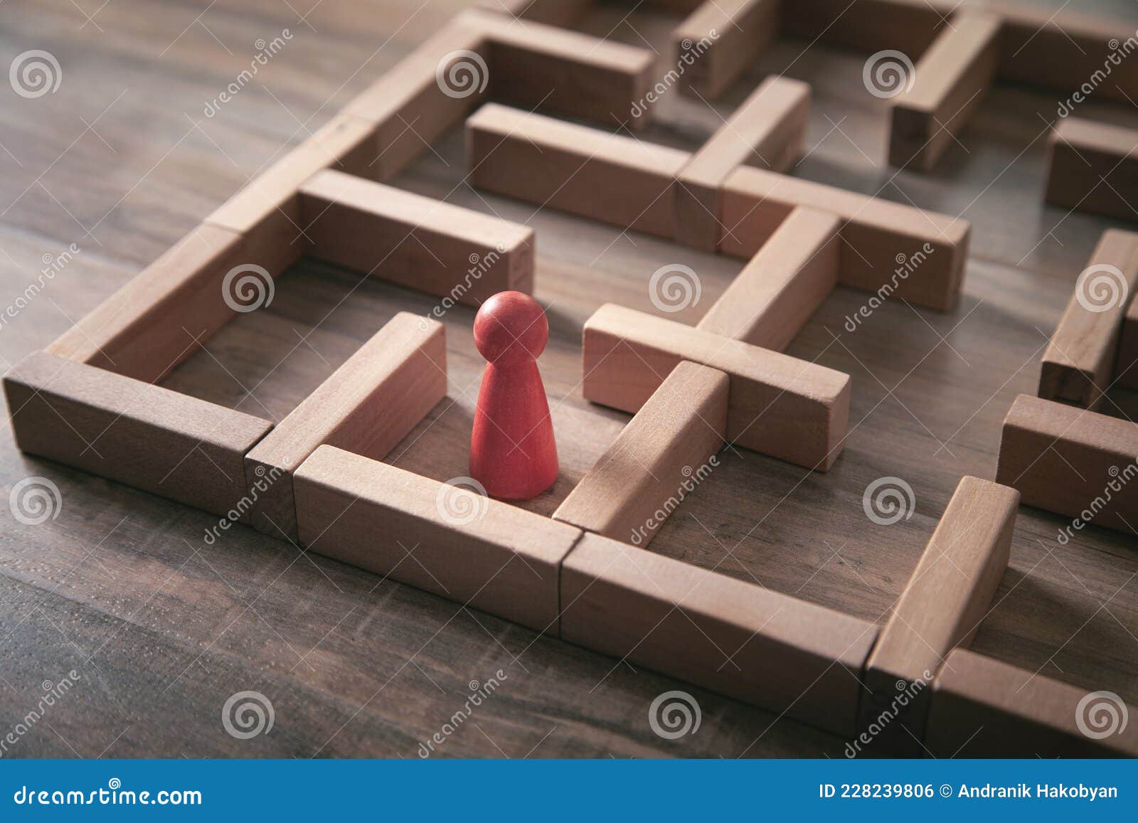 Red Human Figure Standing in the Labyrinth Stock Photo - Image of ...