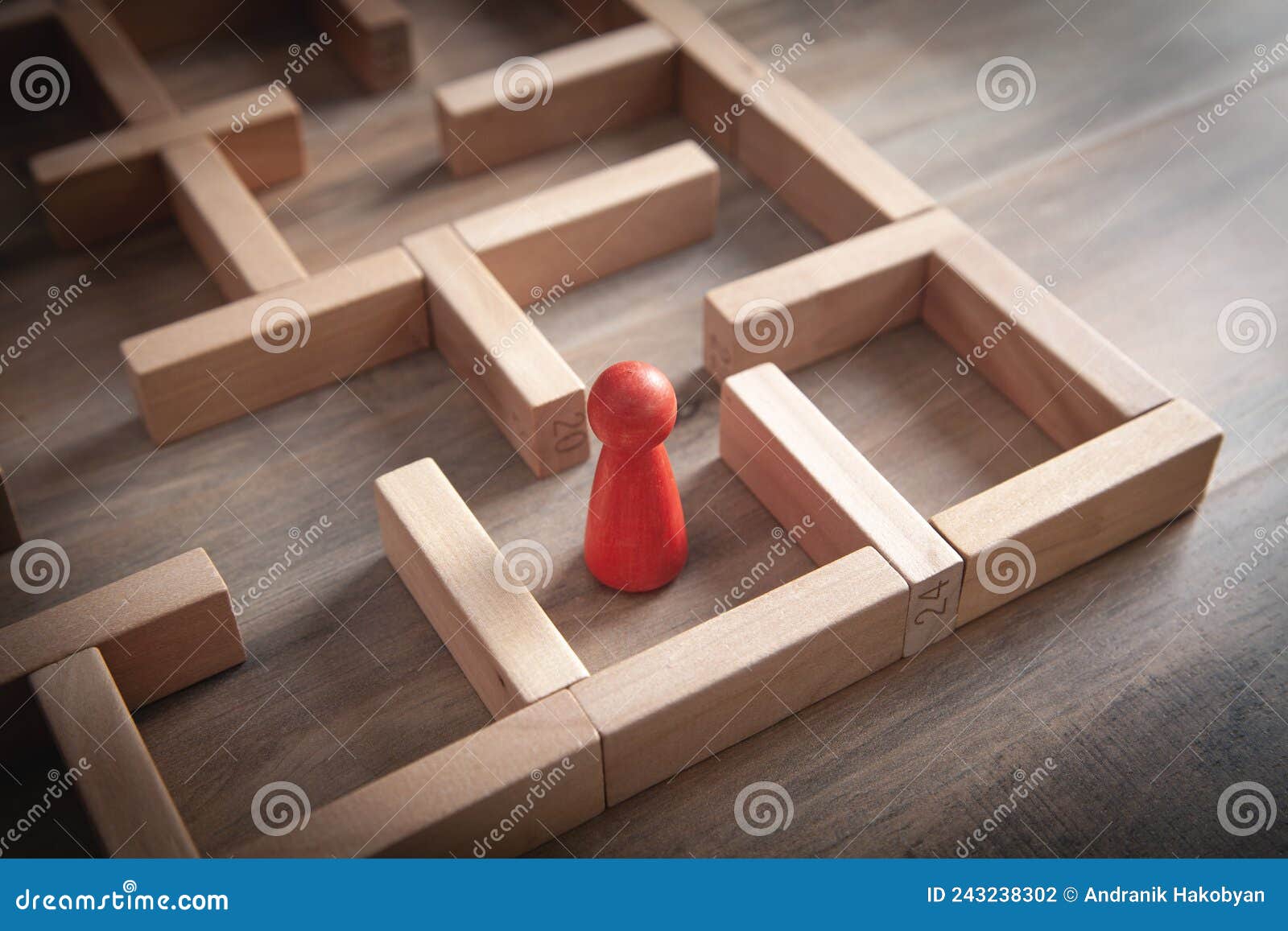 Red Human Figure Standing in the Labyrinth Stock Photo - Image of ...