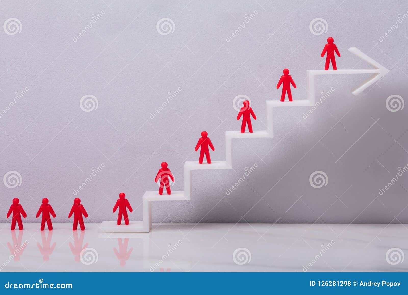 Red Human Figures on Increasing Graph Stock Photo - Image of ...