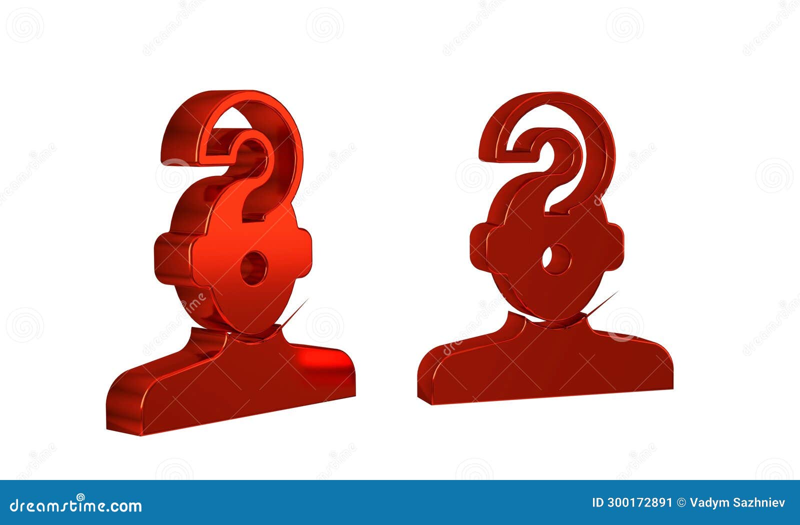 Red Human Head with Question Mark Icon Isolated on Transparent ...