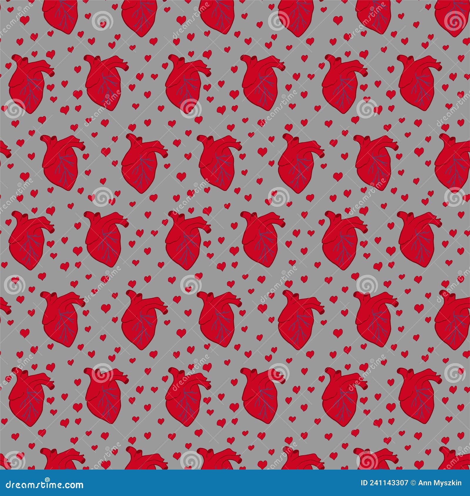 Red human heart pattern stock vector. Illustration of heart - 241143307