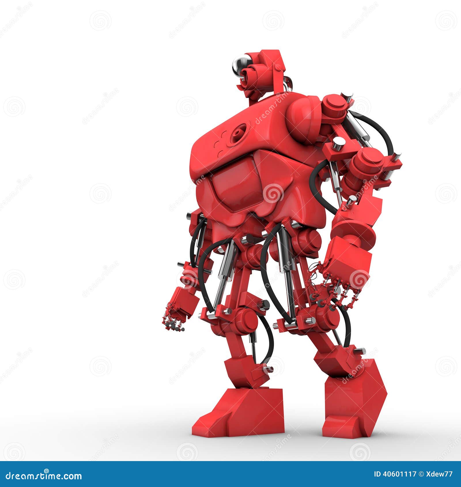 Red humanoid robot stock illustration. Illustration of mechanical ...