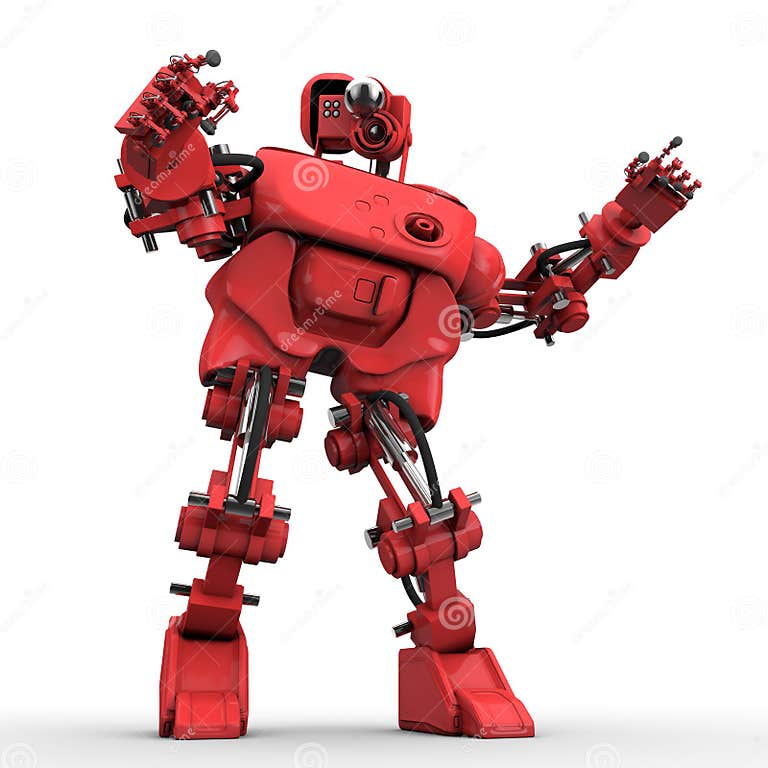 Red humanoid robot stock illustration. Illustration of humanoid - 40356768