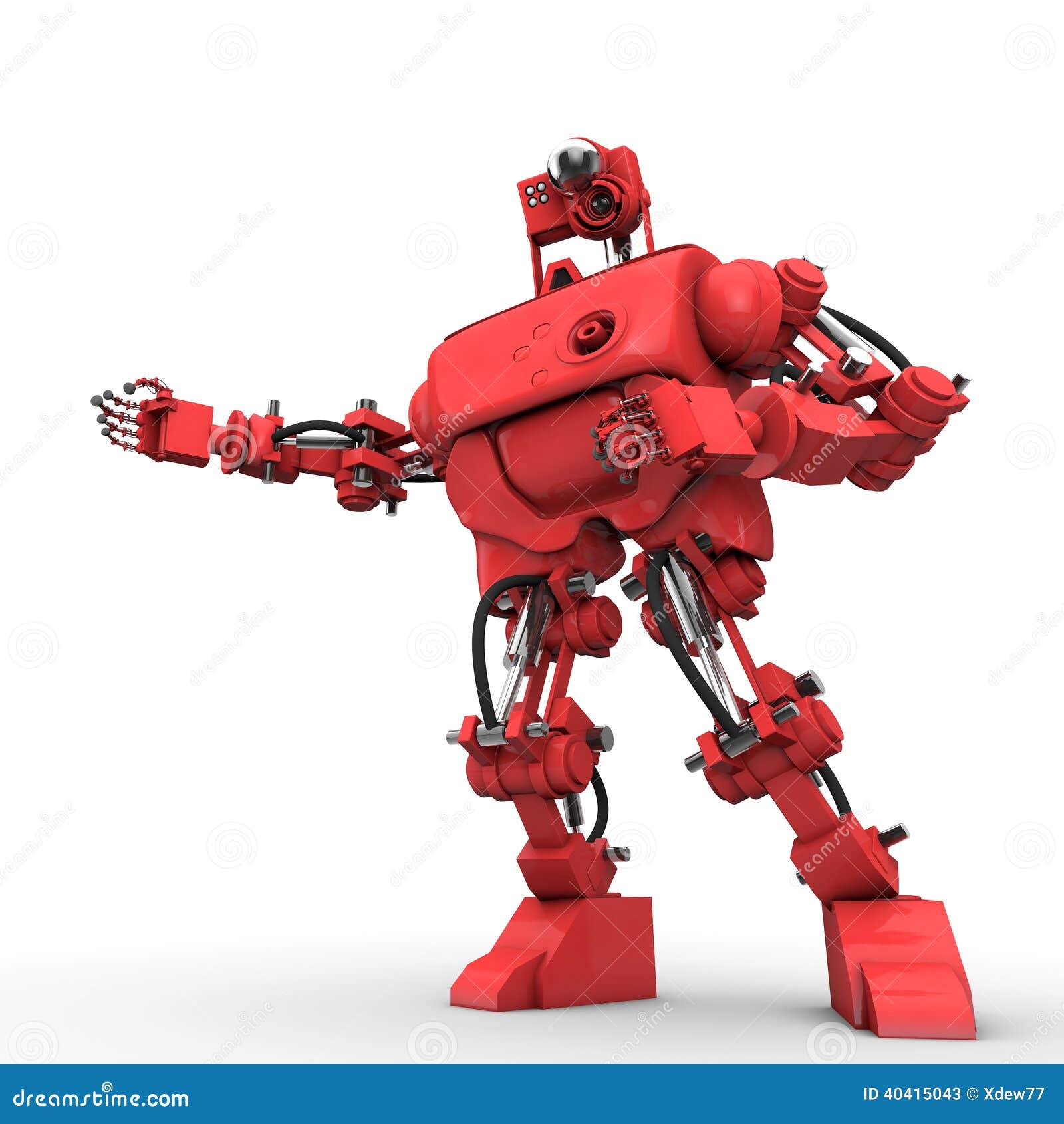Red humanoid robot stock illustration. Illustration of display - 40415043
